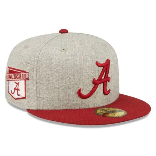 New Era Crimson Alabama Crimson Tide Patch 59fifty Fitted Hat - Heather ...