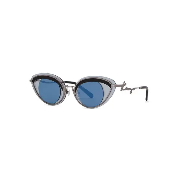 Kenzo Mirrored Cat-Eye Sunglasses, Sunglasses Metal In Silver 40