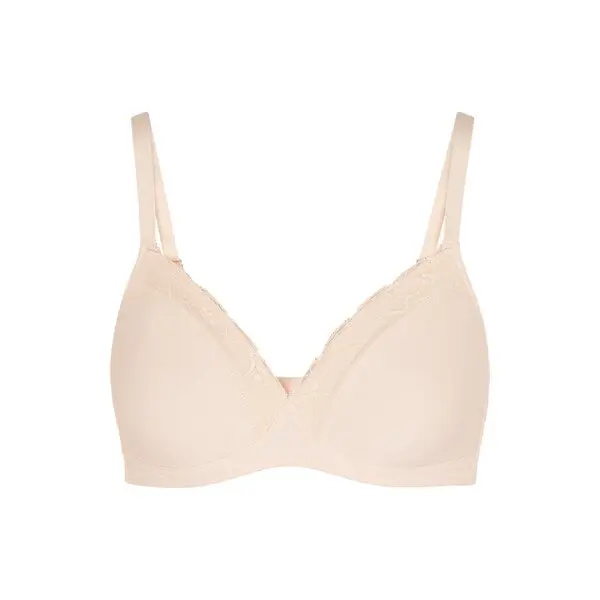 Hanro White Lace-trimmed Soft-cup Bra 34c - Nude | Editorialist