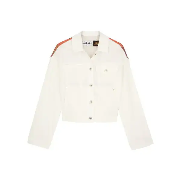 Loewe X Paula'S Ibiza Printed Denim Jacket In White - 70% Off