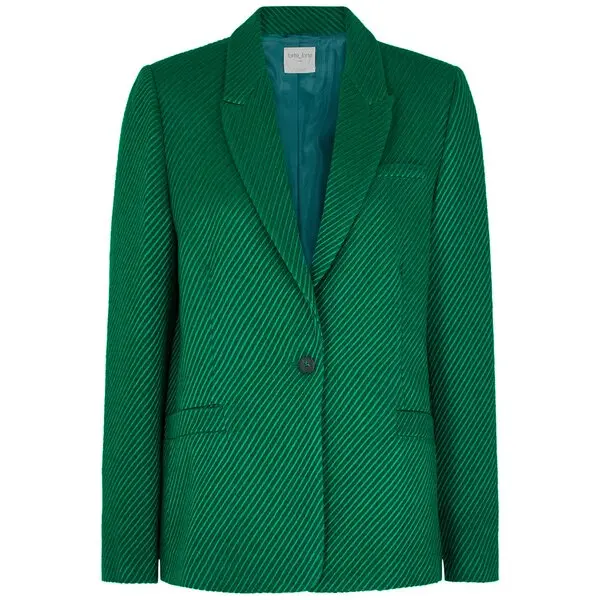 Buy FORTE_FORTE Wool-blend Twill Blazer 3 - Green At 49% Off | Editorialist