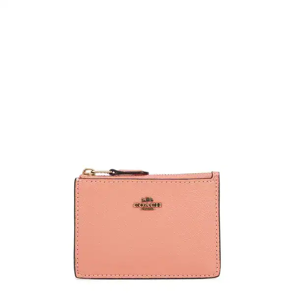 Coach Mini Leather Coin Purse One Size - Pink | Editorialist