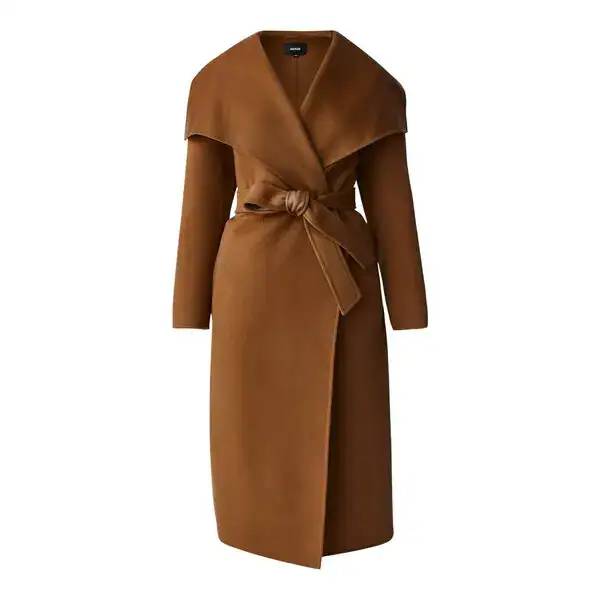 Mackage Kate Double-Face Wool Robe Coat In Camel 25% Off