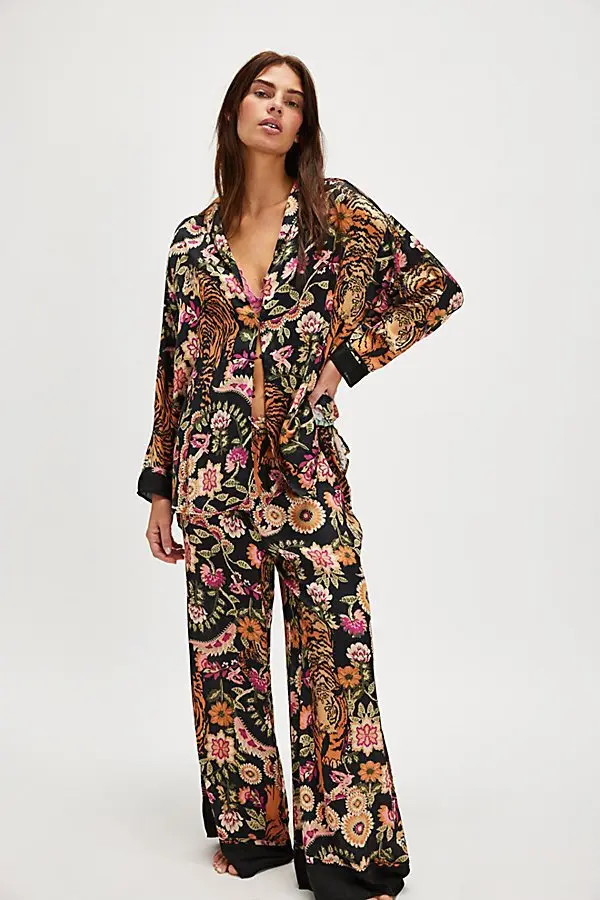 Free People Dreamy Days Pajama Set - Iron Combo