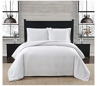London Fog Herringbone Full/queen 3 Pc Flannel Omforter Set