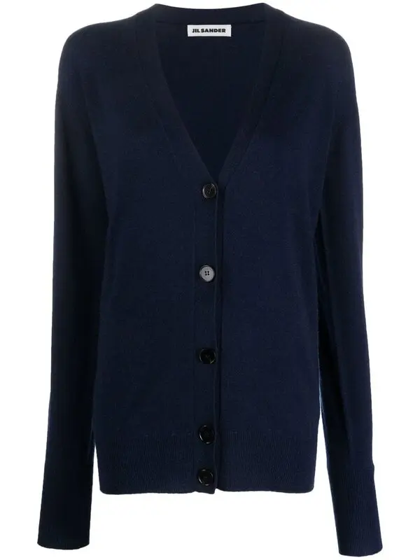 JIL SANDER Button-down Cashmere Cardigan - Blue