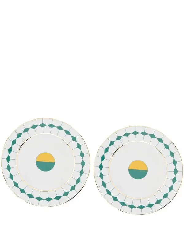 REFLECTIONS COPENHAGEN Ponta Set Of 2 Dessert Plates - Green