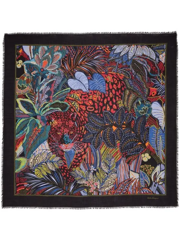 FERRAGAMO Batik Print Cashmere Shawl