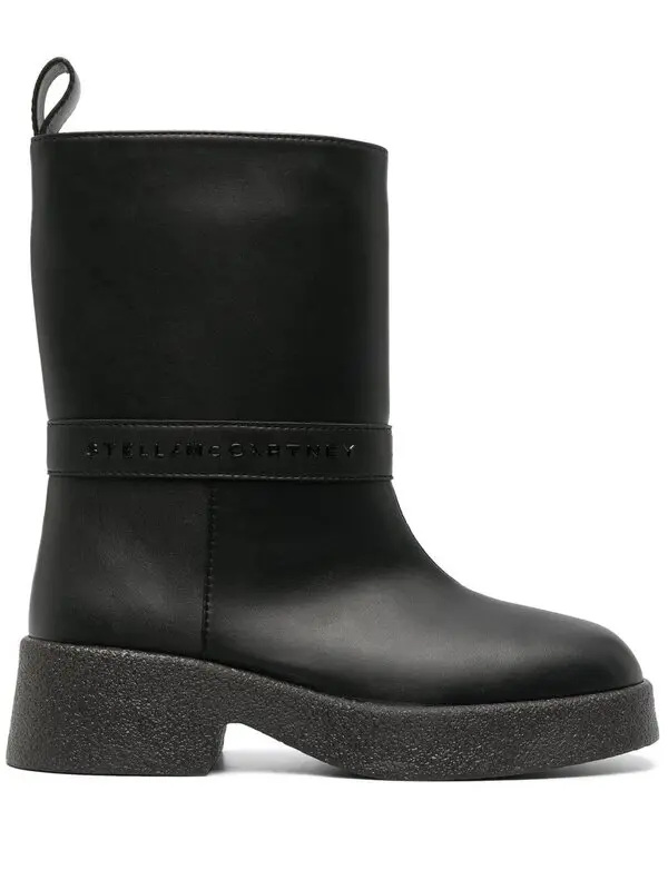 Stella McCartney Debossed-logo Boots - Black