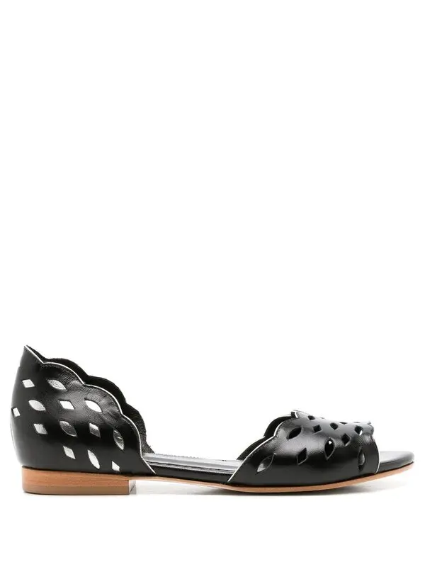 STUDIO CHOFAKIAN Vivienne Perforated Sandals - Black