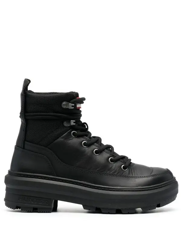 Hunter Rebel Explorer 55mm Commando Boots - Black | Editorialist