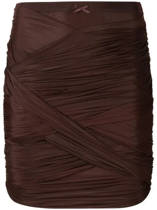 Alexander Wang Ruched Draped Skirt - Brown