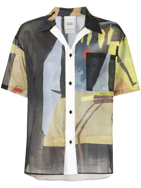BETHANY WILLIAMS Abstract-print Short-sleeve Shirt - Blue