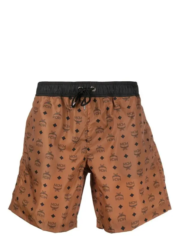 Mcm Logo-monogram Print Swim Shorts