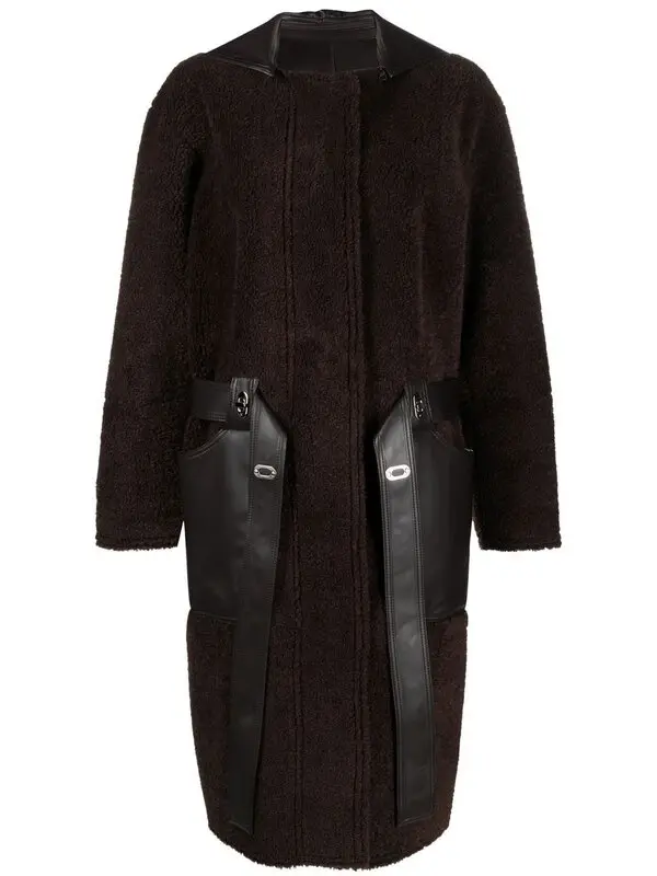 LOW CLASSIC Faux-leather Zip-up Coat