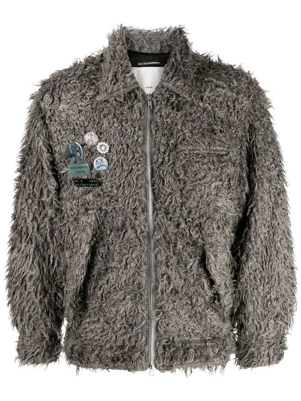 SONG FOR THE MUTE Pain-splatter Faux-shearling Jacket