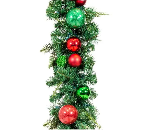 VILLAGE LIGHTING CO. Village Lighting 9' Pre-lit Led Garland Chris Tmas Cheer