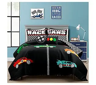 LUSH DECOR Racing Cars Oversized Comforter 5-pc Queen L Ush Decor