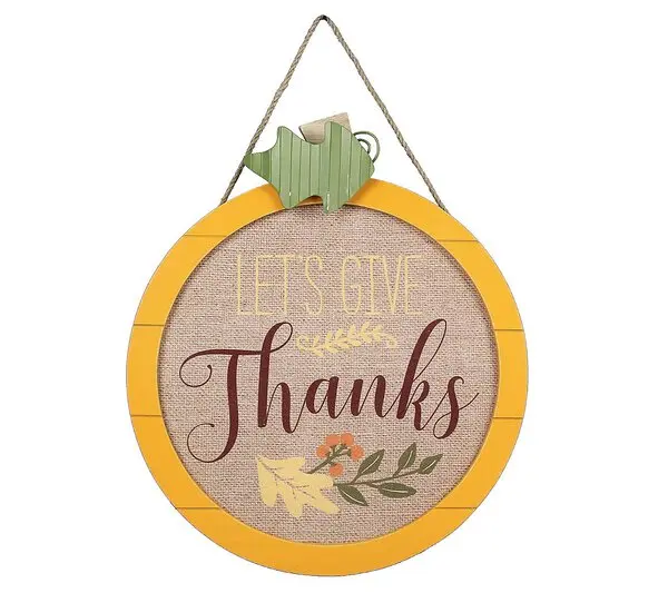 YOUNG'S INC. Young's Wood Wall Sign In Round Pumpkin Shape, Set Of 2
