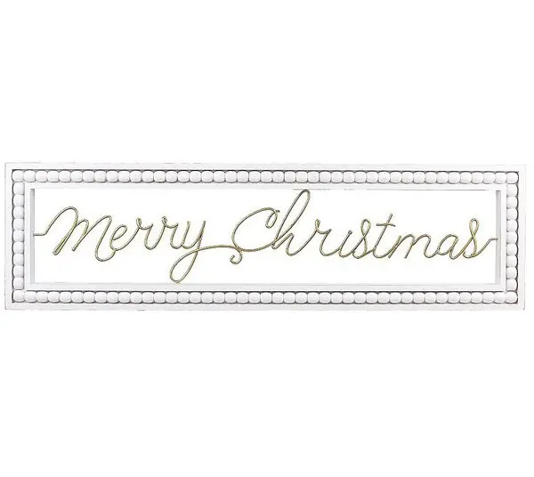 YOUNG'S INC. Young's Wood Frame Merry Christmas Wall Sign