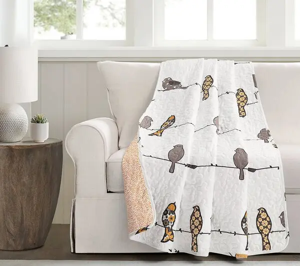 LUSH DECOR Rowley Birds Throw Single 50' X 60' Lush Dec Or
