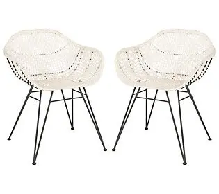 SAFAVIEH Jadis Leather Woven Dining Chair