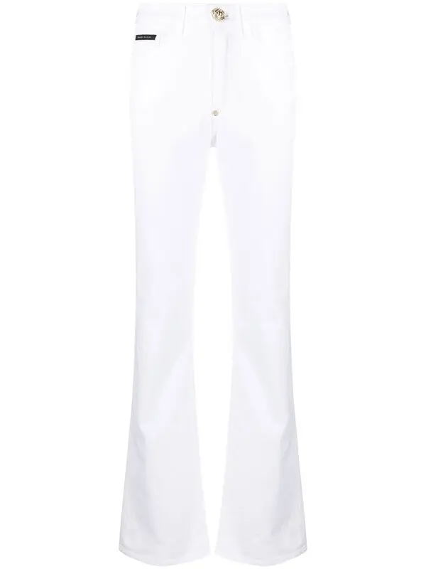 Philipp Plein High-waisted Flared Jeans - White