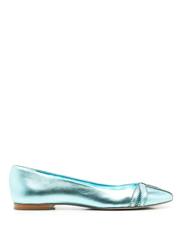 STUDIO CHOFAKIAN Pati Leather Ballerina Shoes - Blue