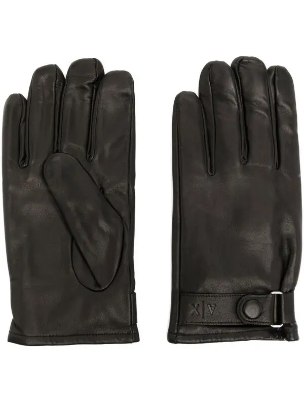 Armani Exchange Embossed Leather Gloves