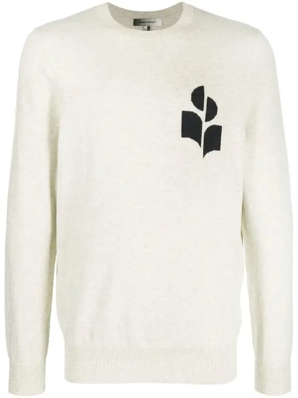 MARANT Evans Intarsia Knit Sweater - Grey