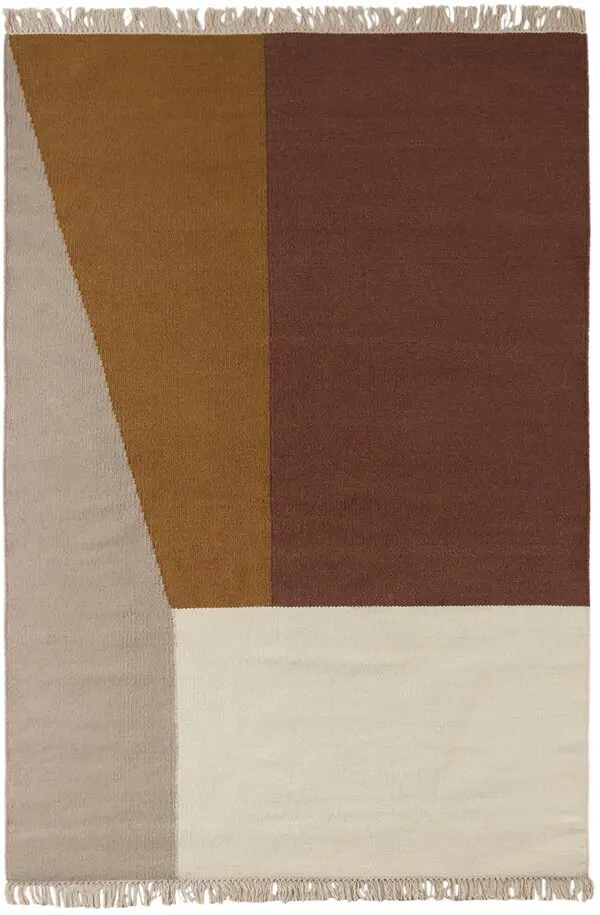FERM LIVING Brown & Beige Medium Kelim Rug - Borders | Editorialist