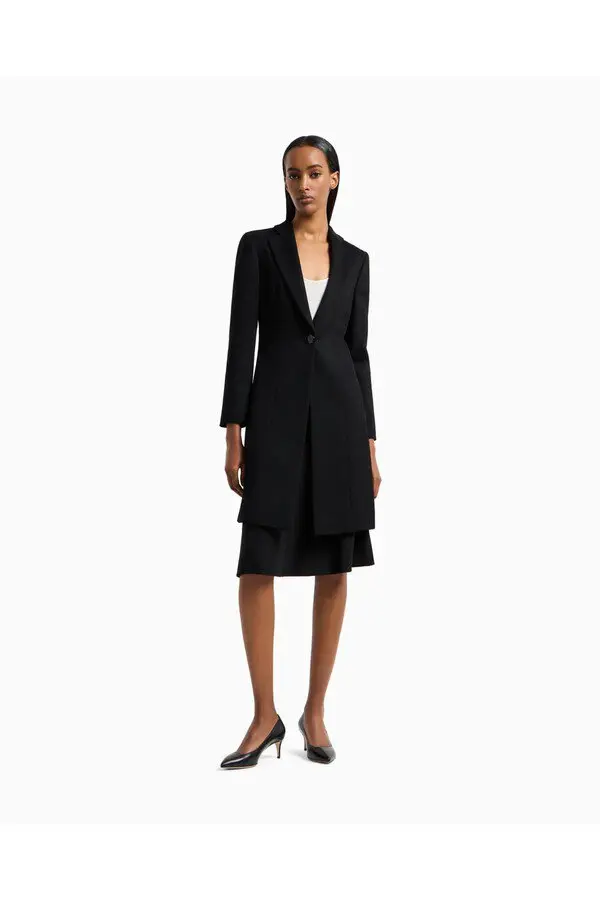 Giorgio Armani Pure Cashmere Single-breasted Coat - Black