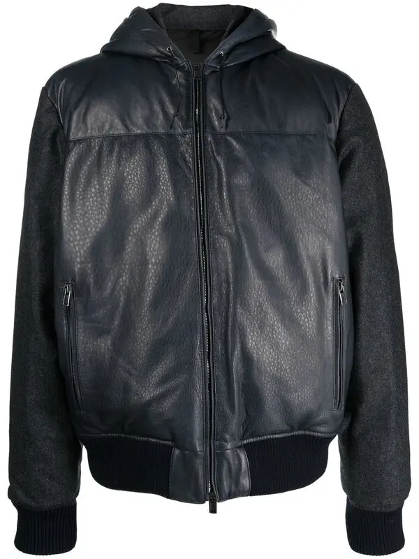 Tagliatore Contrast-panel Hooded Bomber Jacket