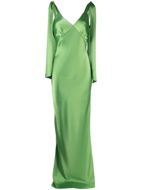 V:PM ATELIER Satin-finish Gown - Green
