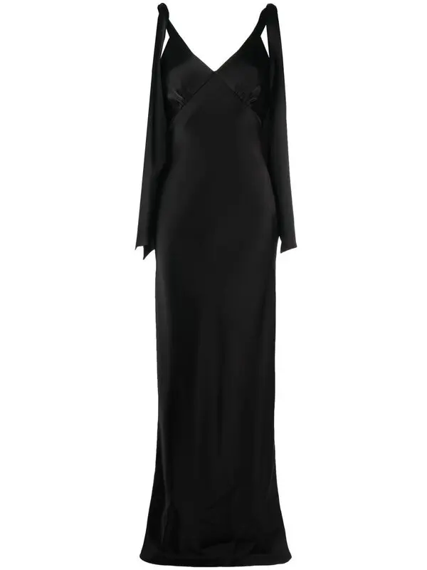 V:PM ATELIER Satin-finish Gown - Black