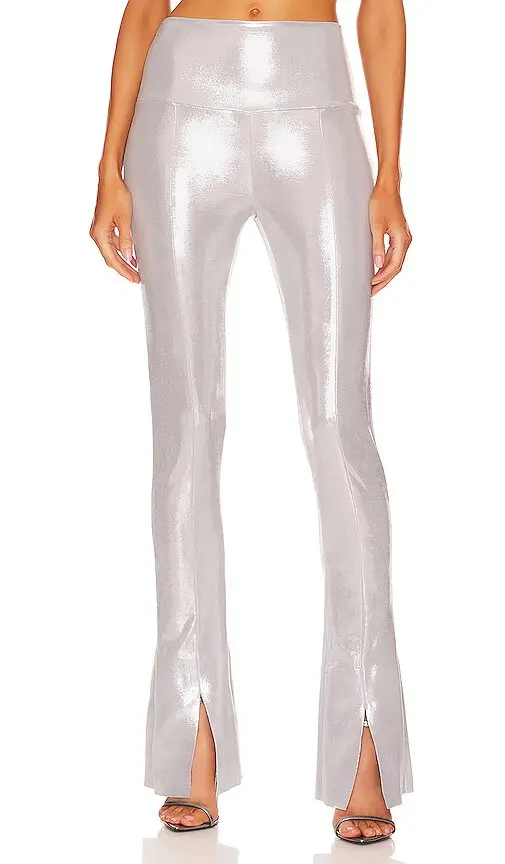 Norma Kamali Spat Legging In Metallic Grey - Silver