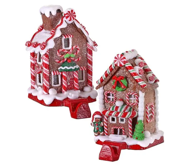 VALERIE PARR HILL 6.5' Candyhouse Stocking Holder Set Of 2 Val Rie