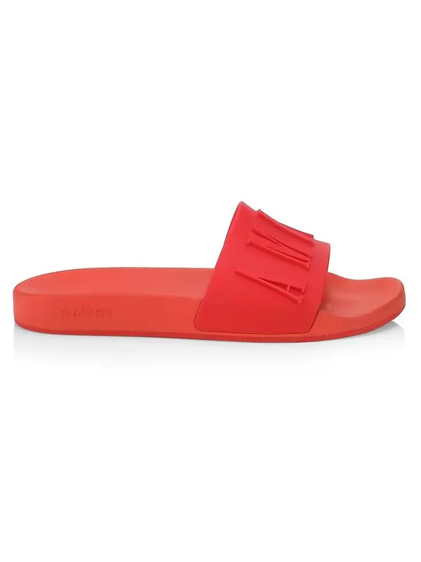 Amiri Raised Logo Rubber Pool Slides - Red | Editorialist