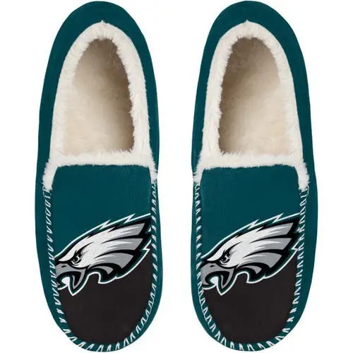 Foco Philadelphia Eagles Colorblock Moccasin Slippers - Green ...