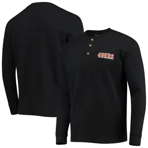 DUNBROOKE San Francisco 49ers Logo Maverick Thermal Henley Long Sleeve ...