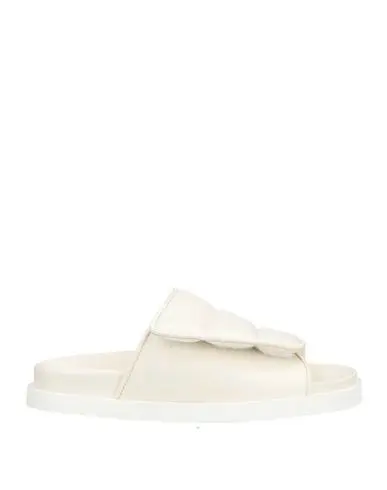 GIA BORGHINI Leather Slide Sandals - White