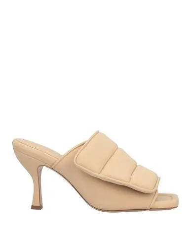 GIA BORGHINI Textile And Leather Sandals - Beige