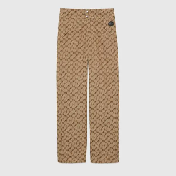 Gucci Gg Cotton Canvas Pant - Beige