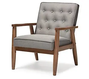BAXTON STUDIO Sorrento Mid-century Retro Modern Upholstered L Ounge Chair
