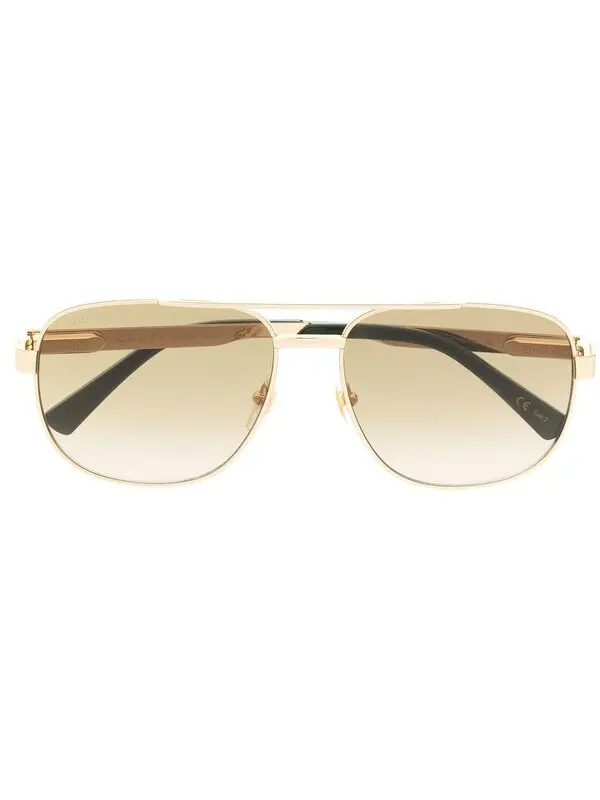 Gucci Logo-engraved Pilot Sunglasses