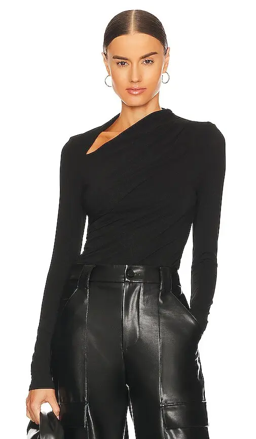 Enza Costa Lurex Jersey Slash Top