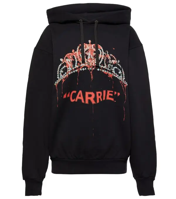 JW Anderson Printed Cotton Jersey Hoodie - Black