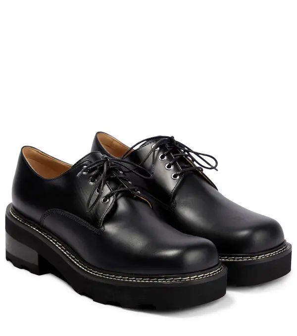 Gabriela Hearst Tera Leather Derby Shoes In Black 40% Off
