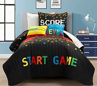 LUSH DECOR Video Games Oversized Quilt 4-pc Set Twin Lu H Decor