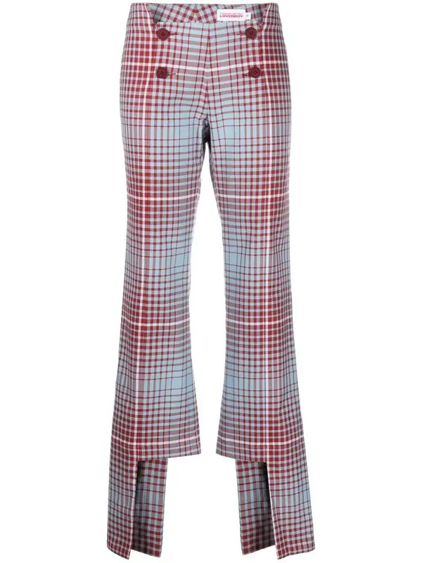 CHARLES JEFFREY LOVERBOY Panelled Check-pattern Trousers